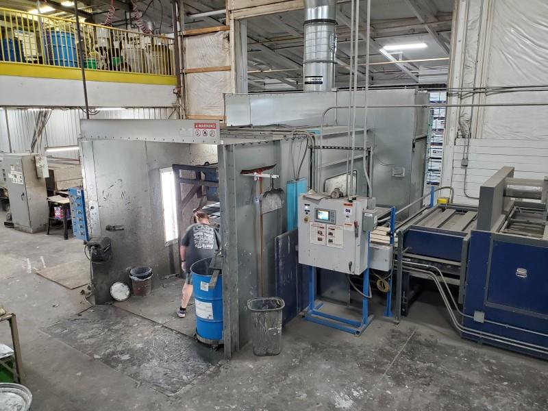 4-Gun Flatline Spray System, Deimco/Blasdel #Custom, 60" wide oven, 1-3/4" part height capacity ...