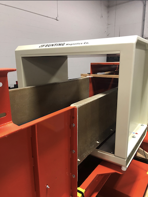 Bunting conveyor with D-Coil metal detection, 18" T side guards with ...