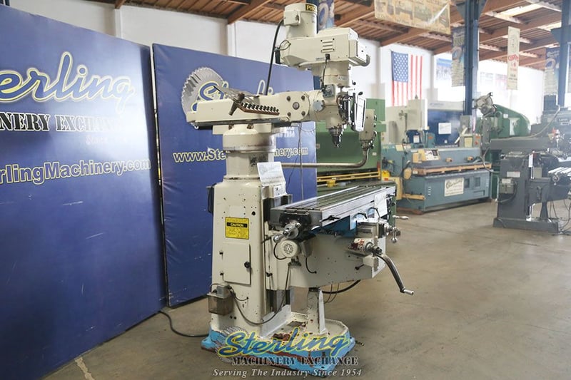 Promecam, Milling Machine, 12" x58" table, 8" riser, 2 HP, 2 Axis Dro ...