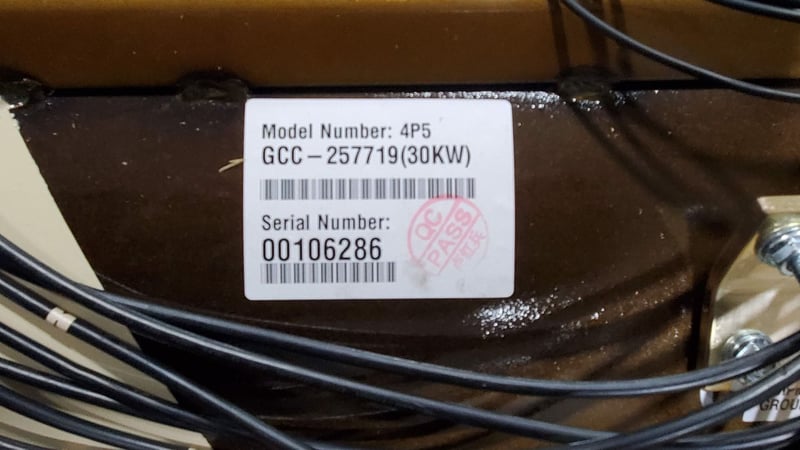 30 KW, 1800 RPM, Kohler #GCC-257719, generator end, 12 lead, 120/208 ...