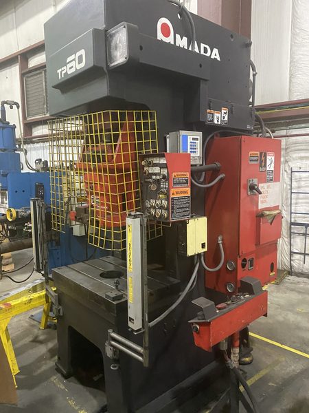 66 Ton, Amada #TP-60, gap frame press, 4.72" stroke, 14.57" Shut Height ...