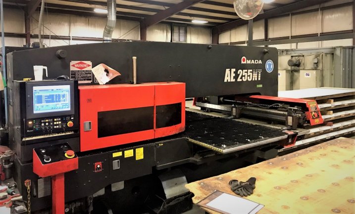 22 Ton, Amada #AE255NT, CNC turret punch, Servo driven, 51 station, 2 automatic index, AMNC-PC ...