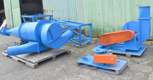 High efficiency dust cyclone with vortex breaker & rotary valve, 30 ...