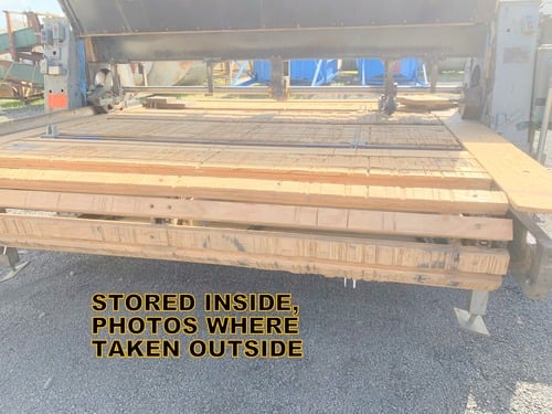 America Globe, 10' gang panel slatbed trim saw, multi blade lug type ...