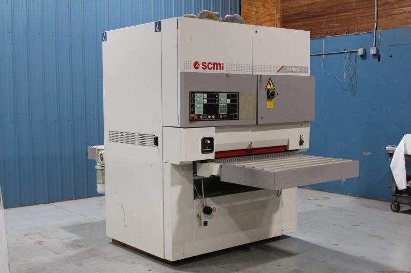 42" SCM #Sandya-15-S, 3-Head Wide Belt, 43" x 103" abrasive belt, 4 HP ...