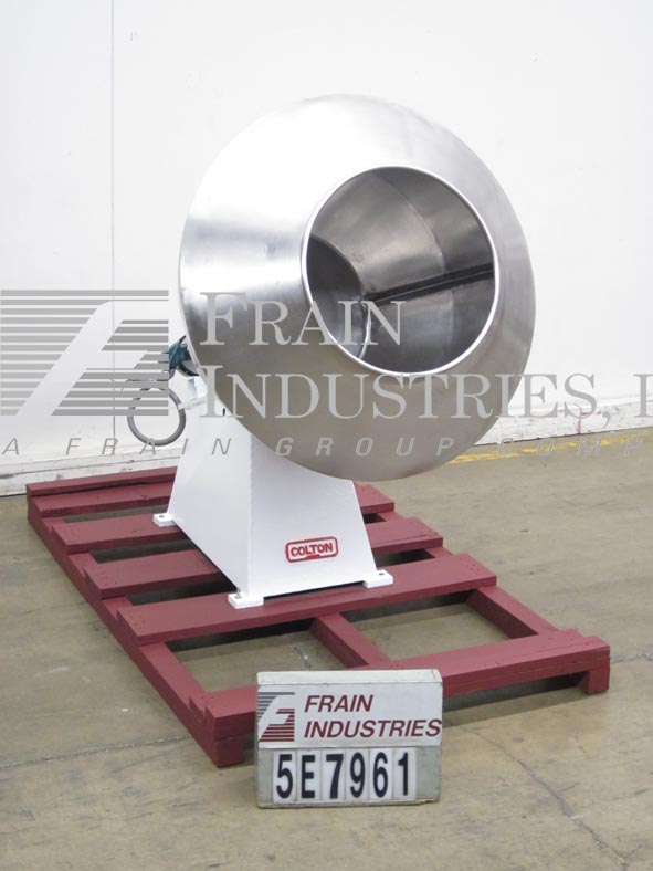 Vector #1338, 48" ID Stainless Steel, conical shaped coating pan with a ...