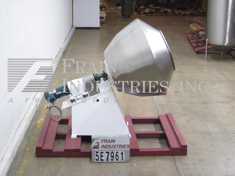 Vector #1338, 48" ID Stainless Steel, conical shaped coating pan with a ...