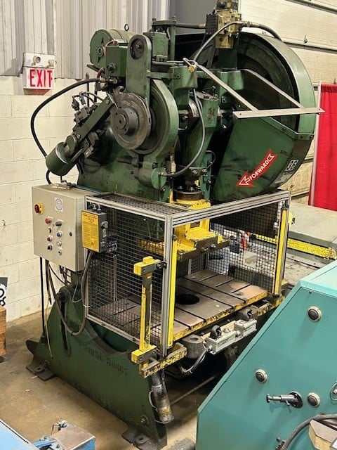 60 Ton, Brown & Boggs #17-1/2LJA, OBI flywheel punch press, 5" stroke ...