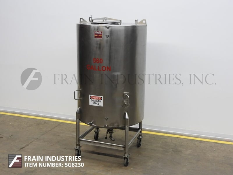 500 gallon Perma San Stapco Stainless, 304 Stainless Steel single wall ...