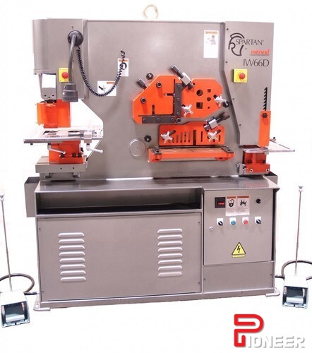 5" x 5" x .5" Marvel #IW-66D, ironworker, 66 ton, 10 HP, 12" throat, 4 ...