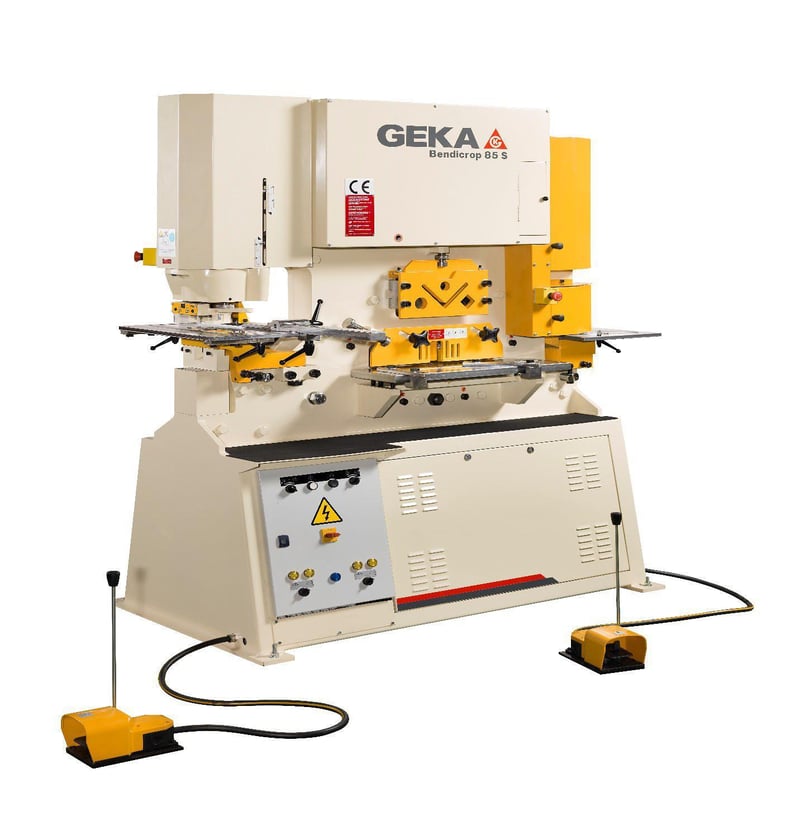 4" x 4" x 1/2" Geka #Bendicrop-85S, universal hydraulic ironworker, 93 ...