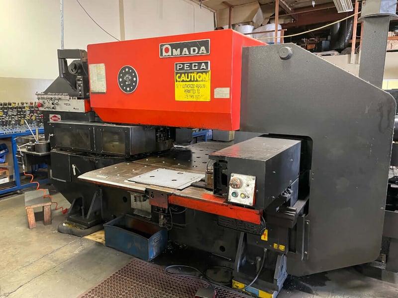 33 Ton, Amada #Pega-344, CNC turret punch, 58 station, 2 automatic ...