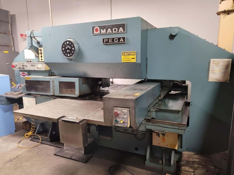 33 Ton, Amada #Pega-345, CNC turret punch, 58 station, 2 automatic ...
