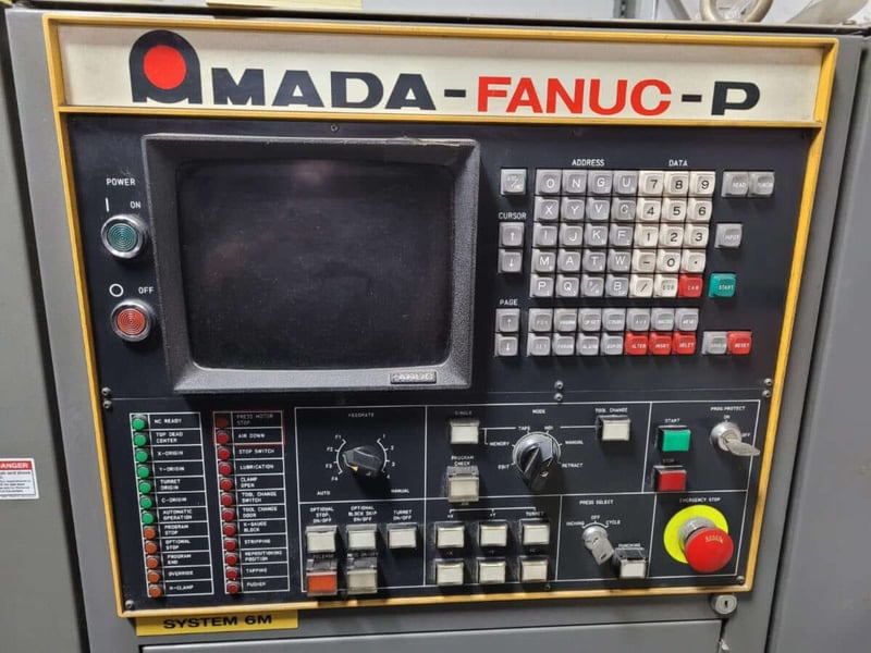 33 Ton, Amada #Pega-345, CNC turret punch, 58 station, 2 automatic ...