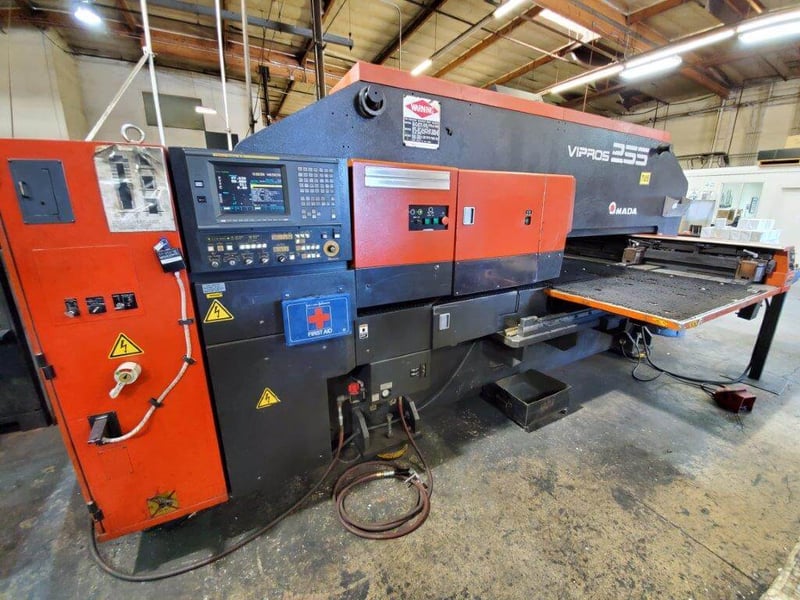 22 Ton, Amada #Vipros-255, CNC turret punch, 31 station, 3 automatic ...