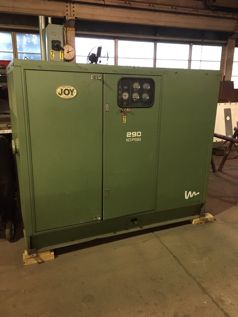275 cfm, 110 psig, Joy #TA-290 Rotary Screw Compressor, 10 gallon oil ...