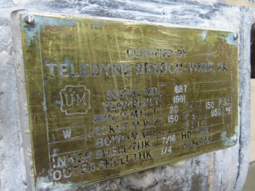 Teledyne Readco, heavy duty double arm sigma blade lab mixer, 6 quart ...