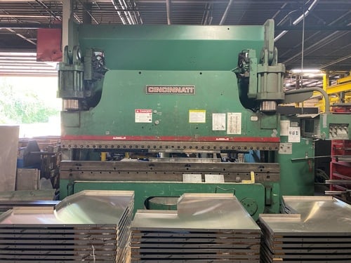 350 Ton, Cincinnati Autoform #350AFx10, CNC press brake, 12' overall ...