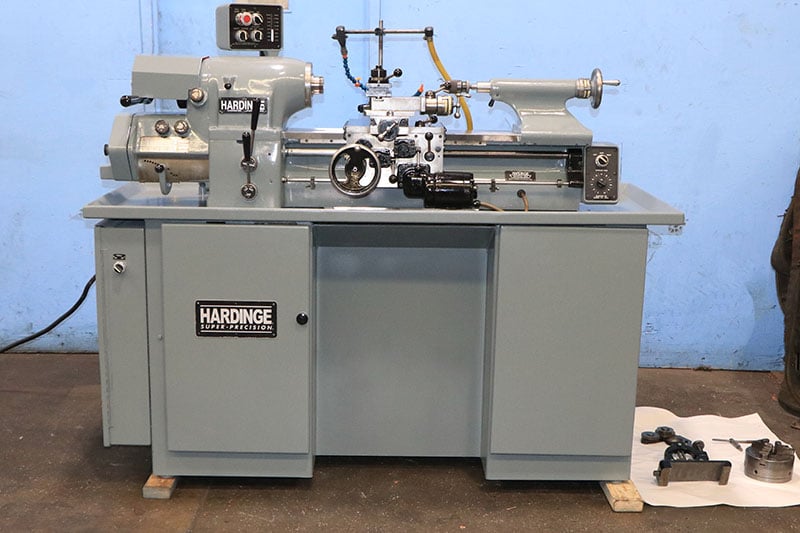 11" x 18" Hardinge #HLV-EM, precision engine lathe, 1-1/4" hole, Steady ...