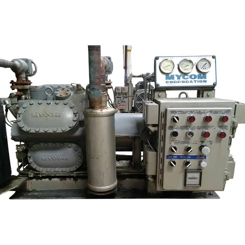 25 HP Mycom F-6C-2, 6-Cylinder Reciprocating Compressor Package, Semi ...