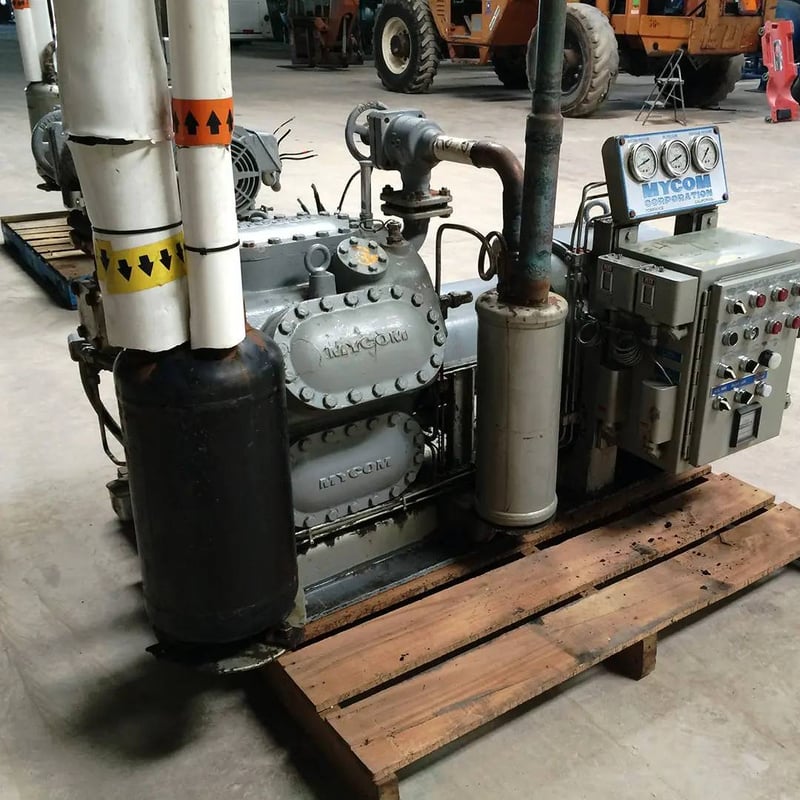 25 HP Mycom F-6C-2, 6-Cylinder Reciprocating Compressor Package, Semi ...