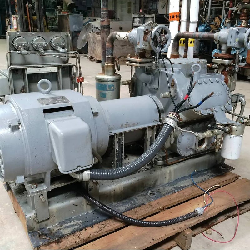 25 HP Mycom F-6C-2, 6-Cylinder Reciprocating Compressor Package, Semi ...