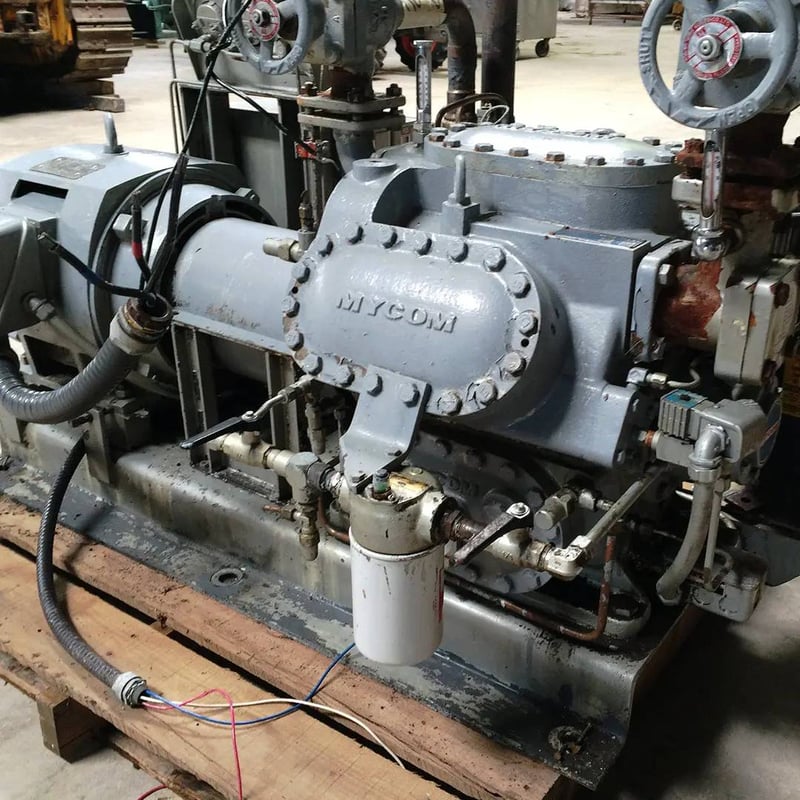 25 HP Mycom F-6C-2, 6-Cylinder Reciprocating Compressor Package, Semi ...