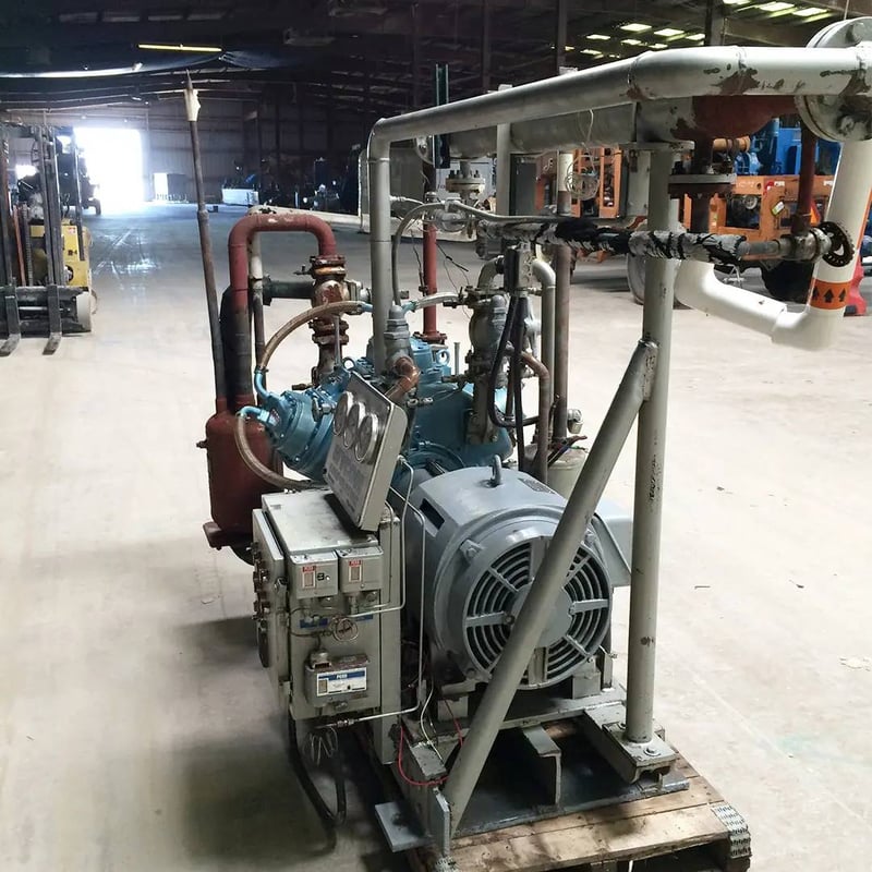40 HP Mycom F42WA, 4-Cylinder Reciprocating Compressor Package, Semi ...