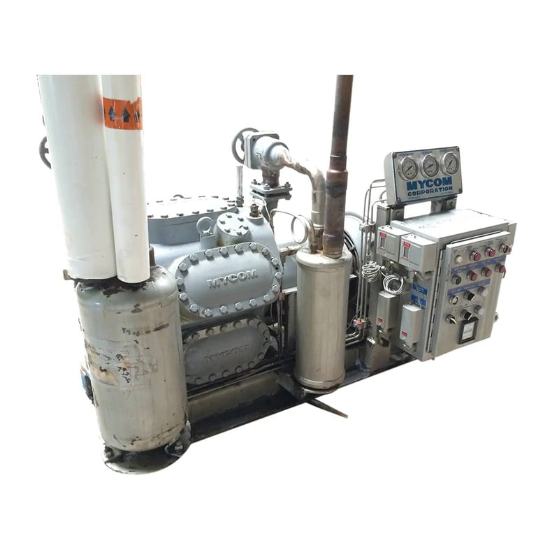 25 HP Mycom F6C2, 6-Cylinder Reciprocating Compressor Package, Semi ...