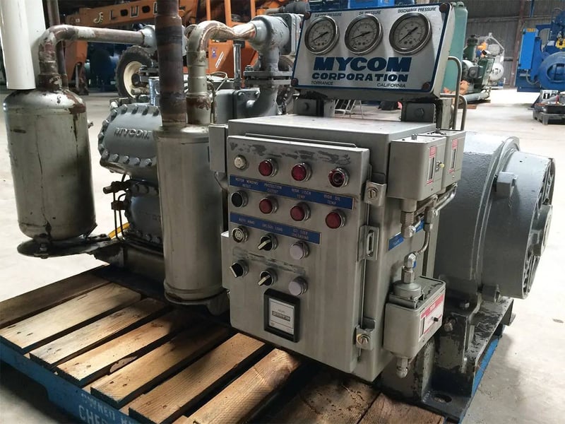 25 HP Mycom F6C2, 6-Cylinder Reciprocating Compressor Package, Semi ...