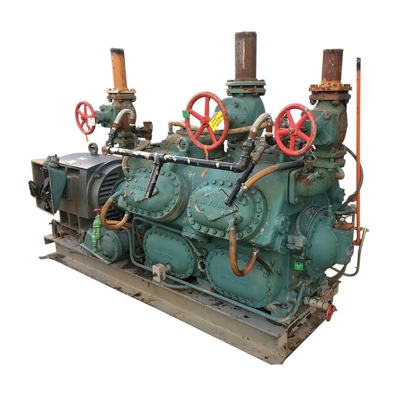 250 HP Mycom N12B, 12-Cylinder Reciprocating Compressor Package, Semi ...