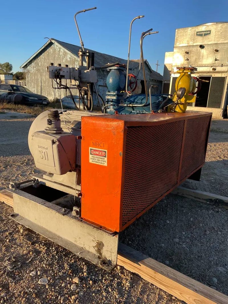 150 HP Vilter 448, 8-Cylinder Reciprocating Compressor Package, Belt ...