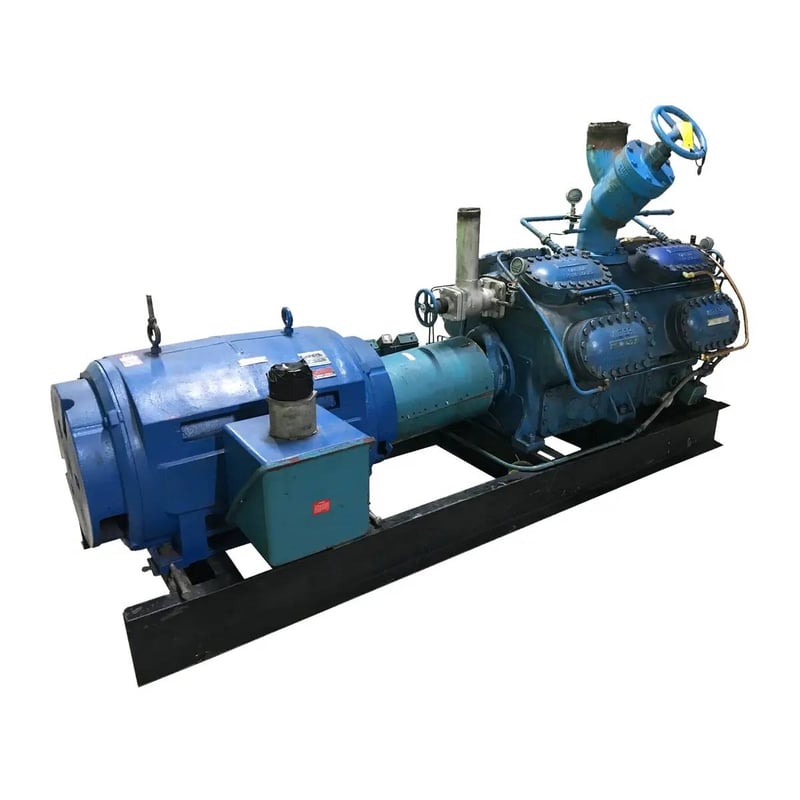 300 HP Vilter 4516, 16-Cylinder Reciprocating Compressor Package, Semi ...