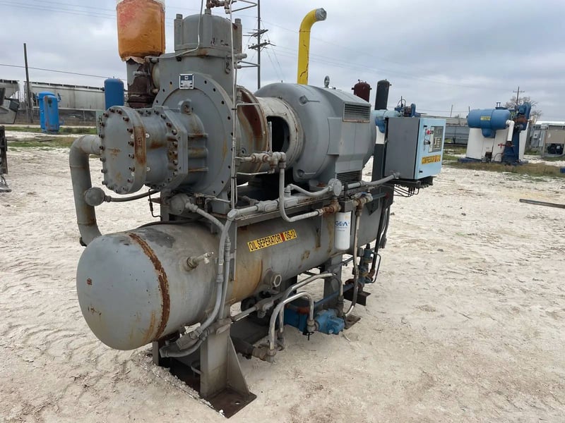 200 HP FES 16S, Rotary Screw Compressor Package, 440 V, 350 psig, 1997 ...