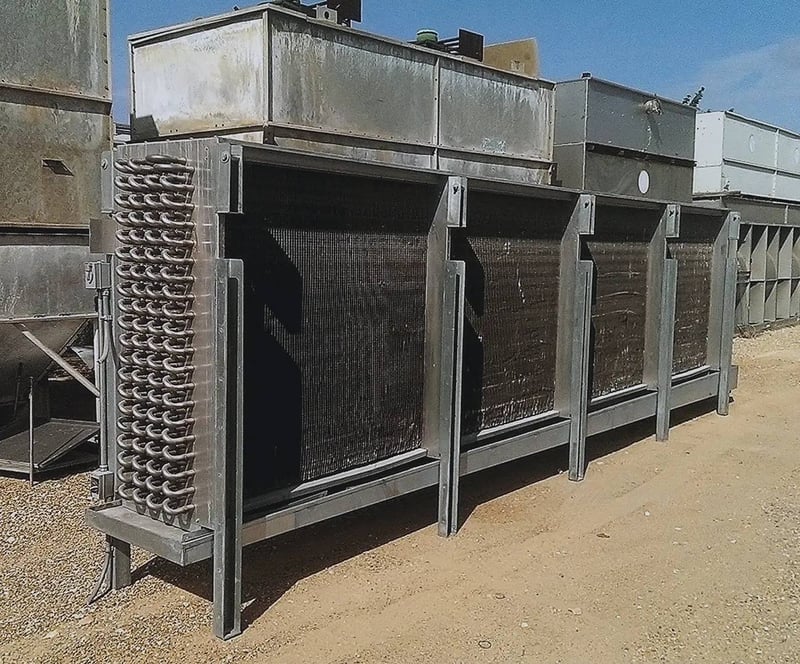 4 Fans, Evapco TFCS-1108VF-750M, Ammonia Evaporator Coil- 67.5 TR, Low ...