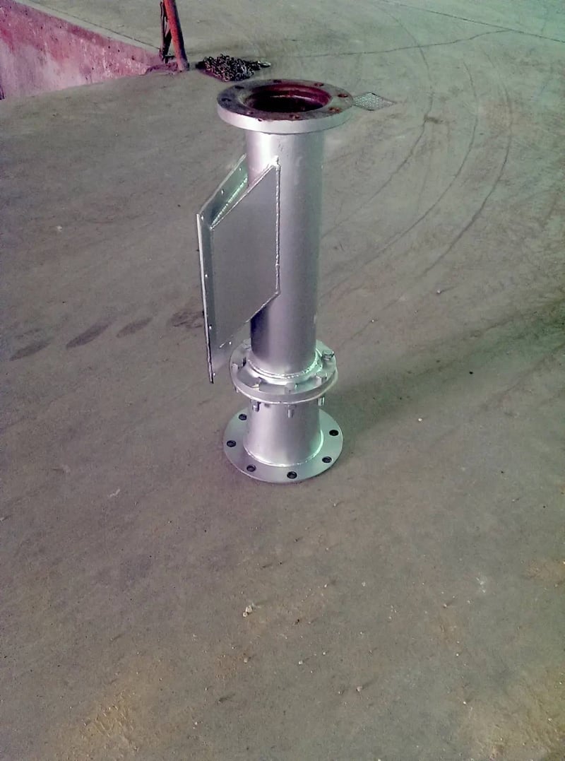 Pipe Junction for Screw Auger Conveyor, 17" OD/12" ID Rectangular inlet ...