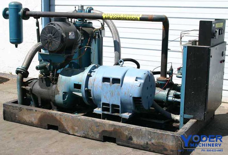 1000 cfm, 110 psi, Kellogg #6250CWL, rotary screw air compressor, 250 ...