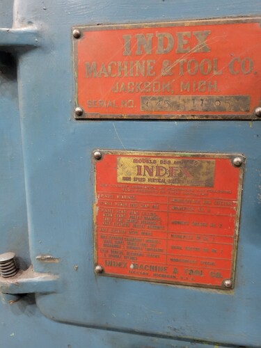Index #645, vertical knee mill, 9" x40" table, 1 HP, 26" longitudinal ...