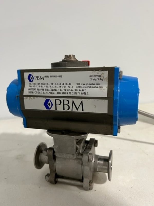 PBM Inc. #PAVBL453S--0075, Pneumatic Actuator w/ 1" Valve, 120 psig for ...