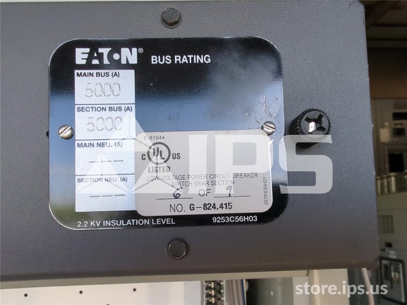 5000 AMPS, CUTLER-HAMMER, magnum ds indoor switchgear 65 for Sale ...