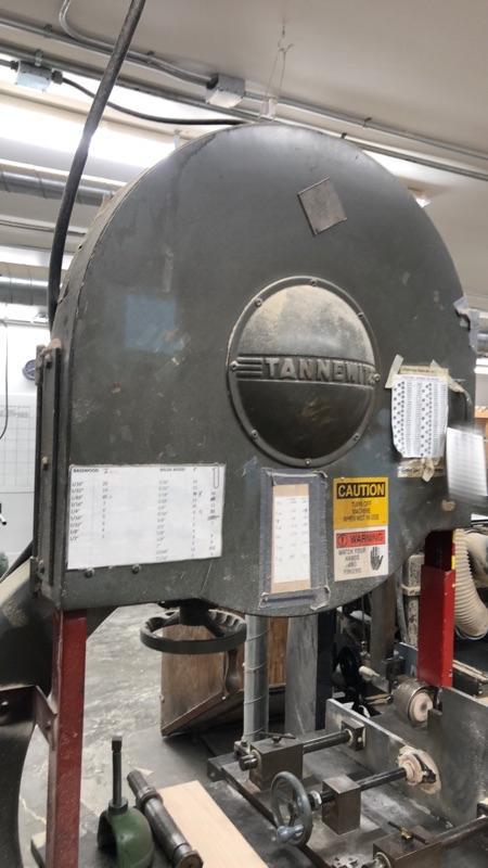 30" x 15" Tannewitz #PH, vertical band saw, 30" wheel diameter, 5 HP ...