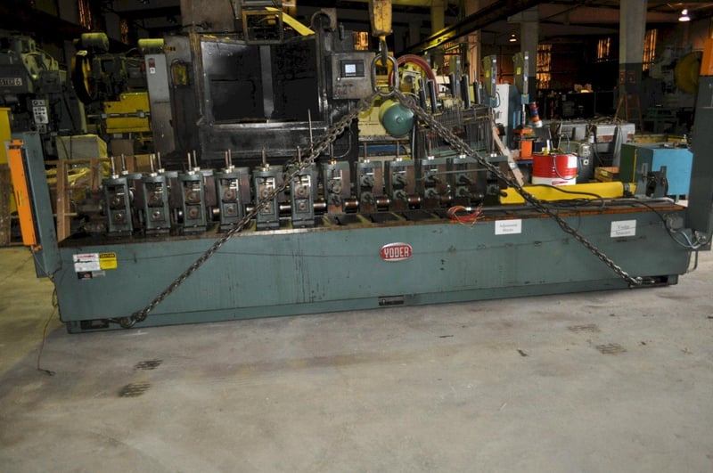 12 stand, Yoder, rollformer, 1.5" shaft, 8" roll space, 11" horizontal ...