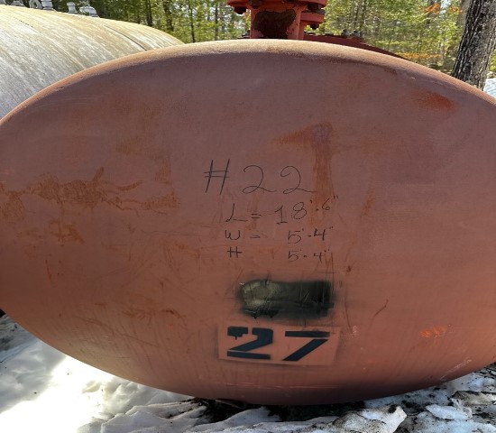 3000 gallon Above ground storage tank, 18' 6" L x 5' 4" W x 5' 4" H For ...