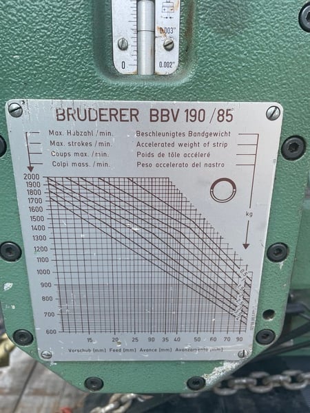30 Ton, Bruderer #BSTA30, 1.57" stroke, 8" Shut Height, 1.57" adj., 100 ...