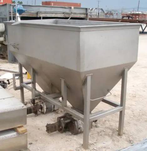 360 gallon Crepaco #R4RI, Dual APV Stainless Steel Feeding Hopper Tank ...