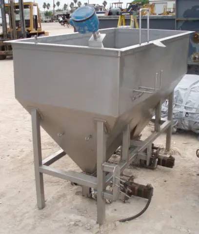 360 gallon Crepaco #R4RI, Dual APV Stainless Steel Feeding Hopper Tank ...