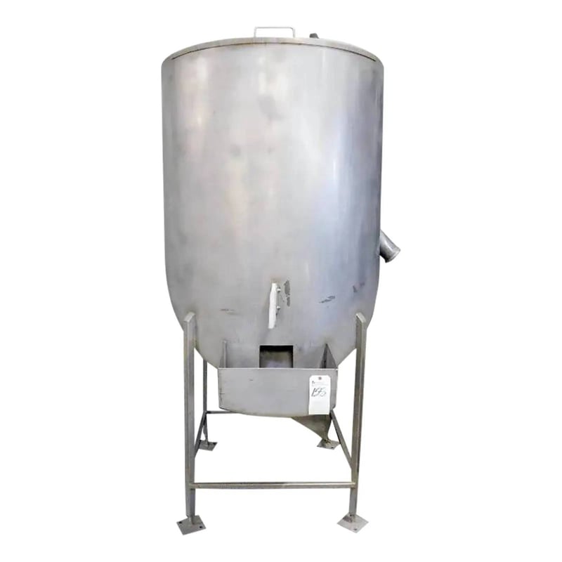 250 gallon Stainless Steel Tank, 46" diameter, 14" / 60" tall, steep ...