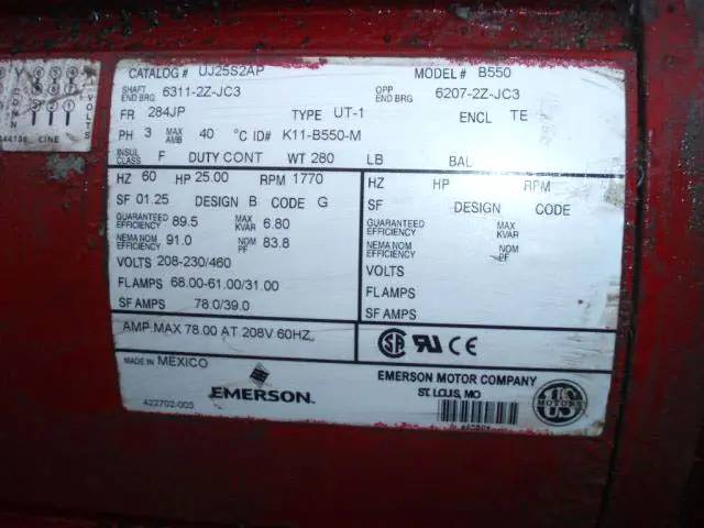 1000 GPM, Bell & Gossett, Centrifugal Pump, 25 HP, 1770 RPM, 175 psi, 6 ...