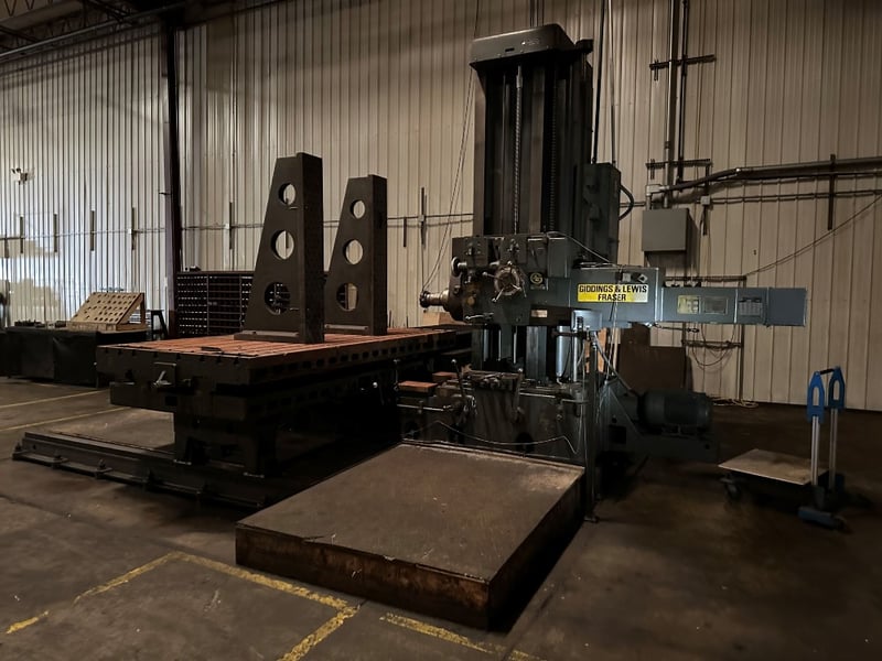 5" Giddings & Lewis #70-D5-T, table type boring mill, 60" x120" table ...