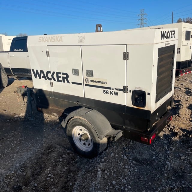 58 KW Wacker #G70, diesel generator, sound attenuated enclosure, multi ...